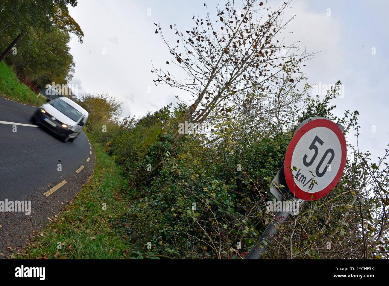 Rural road speed limit in County Donegal, Ireland Stock Photo - Alamy