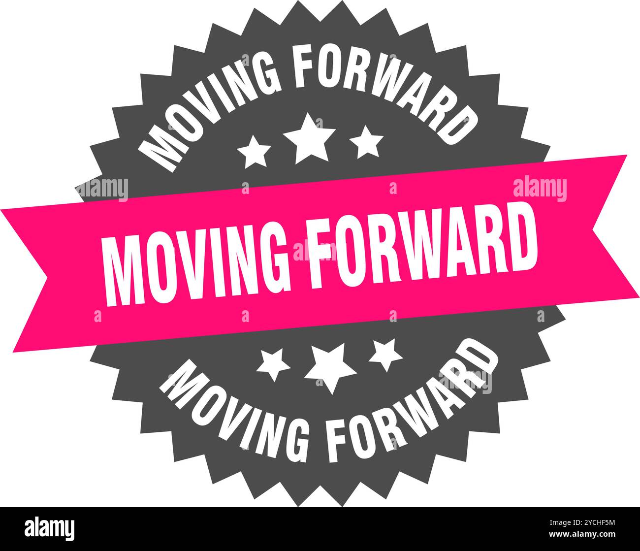 moving forward round pink label isolated on transparent background ...