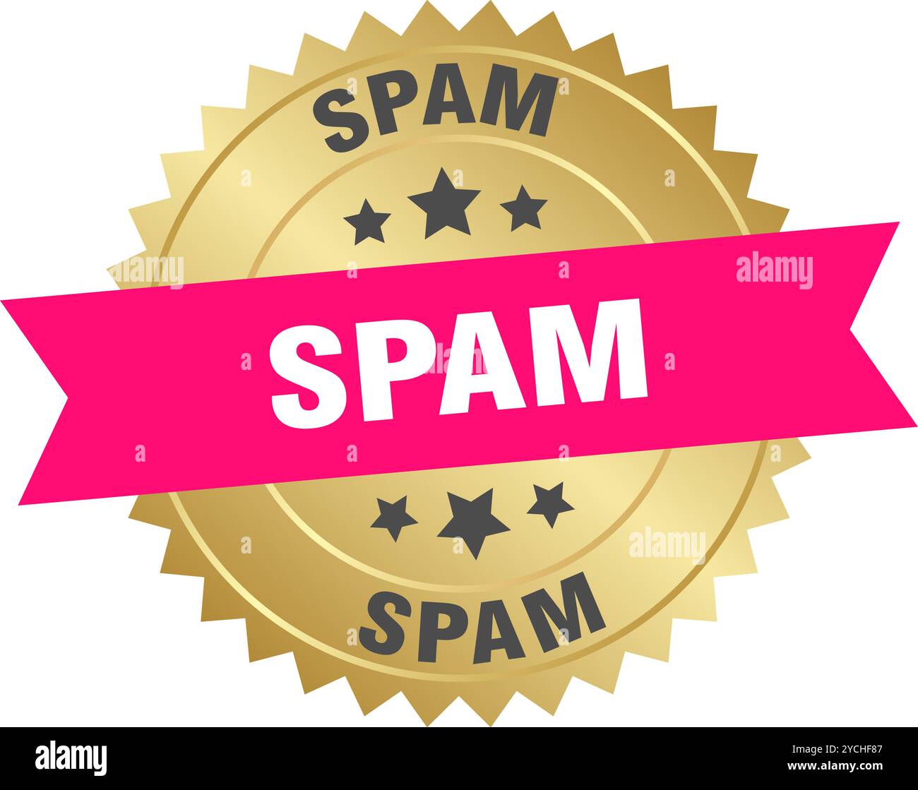 spam round pink and gold label isolated on transparent background. spam ...