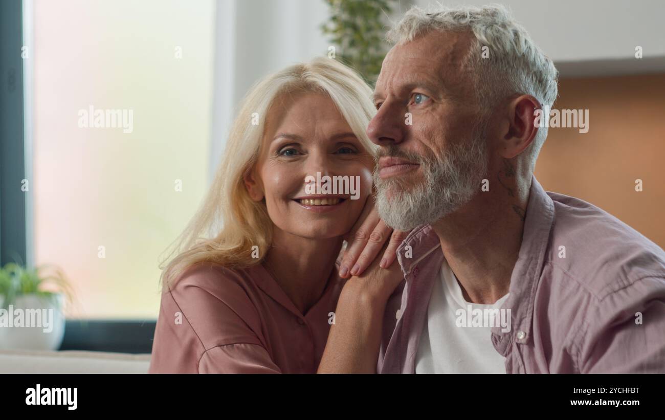 Happy smiling dreaming Caucasian married family couple in love man ...