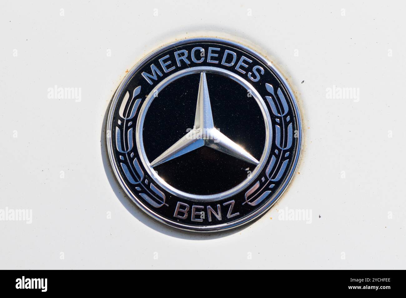 Gaziveren Cyprus -10.10.2024 The iconic silver star logo rests ...