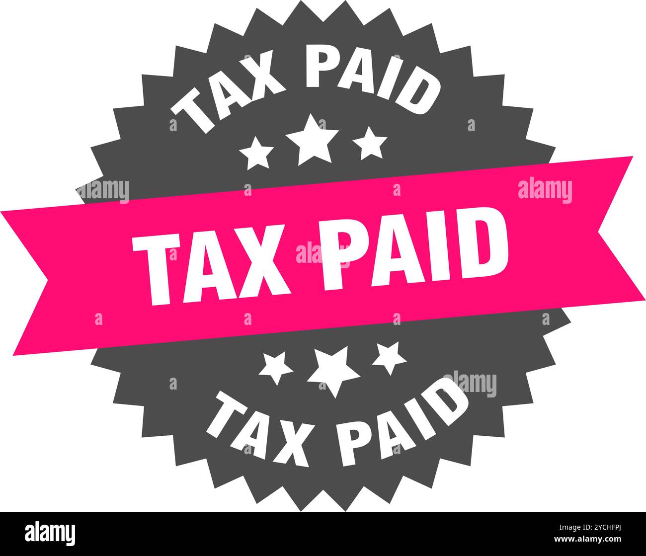 tax paid round pink label isolated on transparent background. tax paid ...