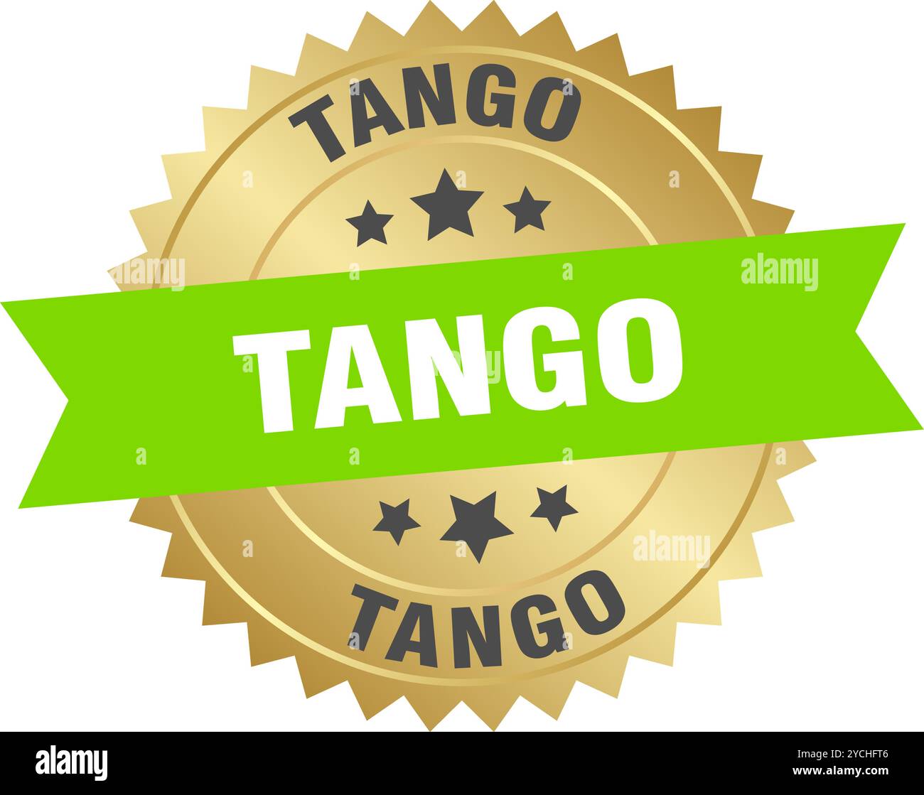 tango round green and gold label isolated on transparent background. tango Stock Vector Image ...