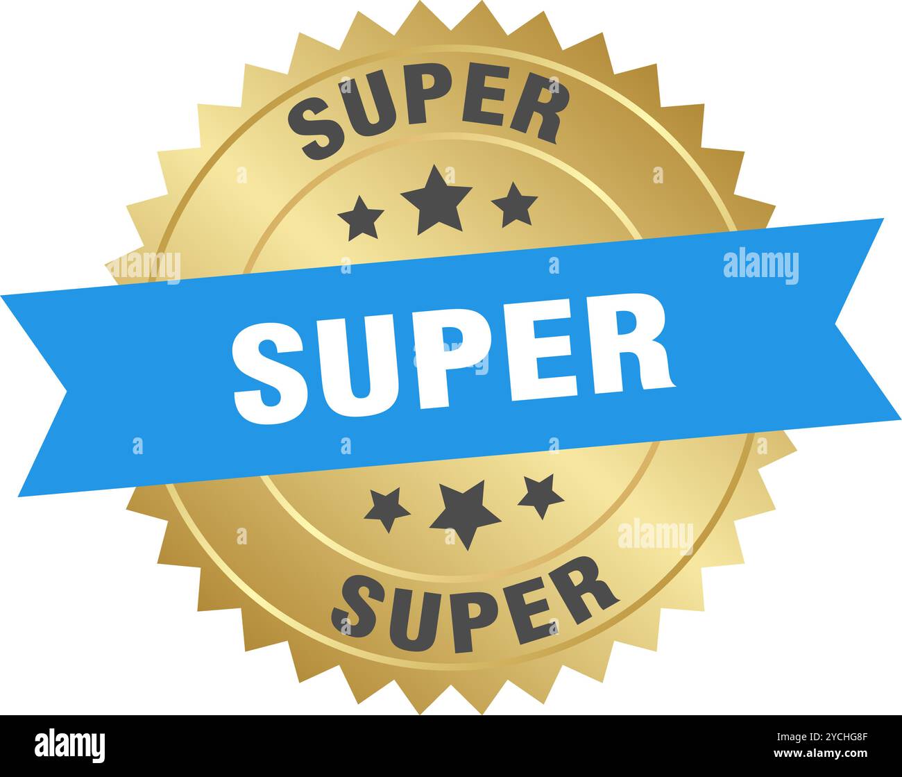 super round blue and gold label isolated on transparent background ...