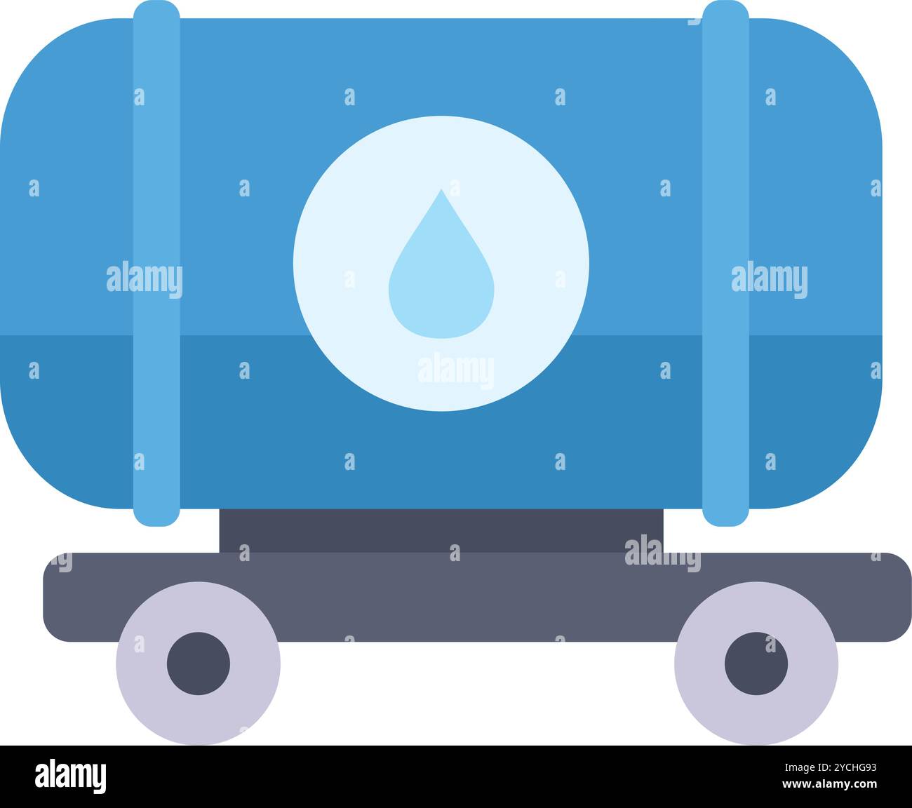 Blue water tanker truck transporting water resources, supporting ...