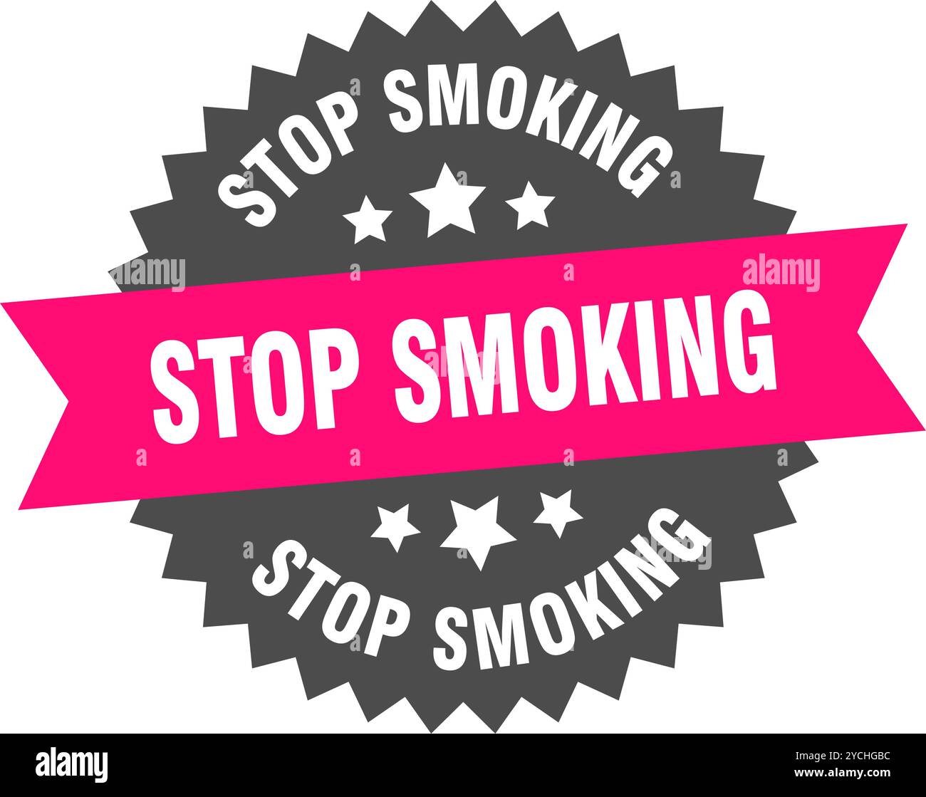 stop smoking round pink label isolated on transparent background. stop ...