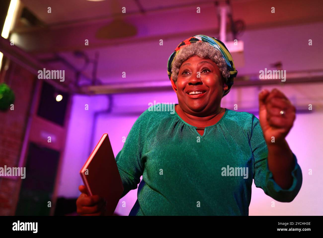 Birmingham, UK. 23rd Oct, 2024. Actor Tonia Daley-Campbell rehearses ...
