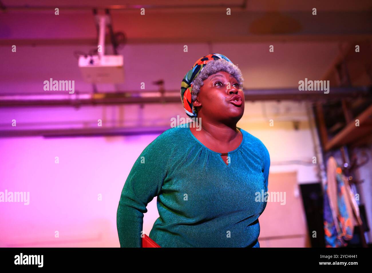 Birmingham, UK. 23rd Oct, 2024. Actor Tonia Daley-Campbell rehearses ...