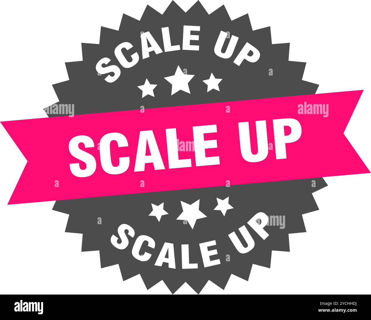 scale up round pink label isolated on transparent background. scale up ...