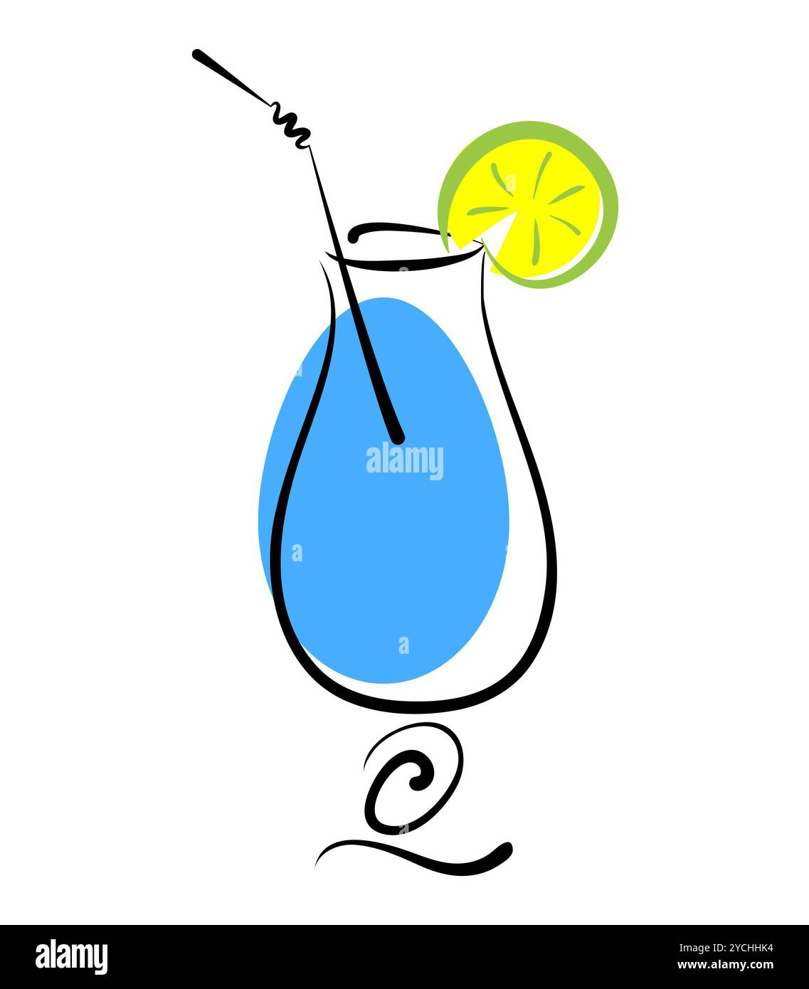Drawing glass cocktail drink straw Cut Out Stock Images & Pictures - Alamy