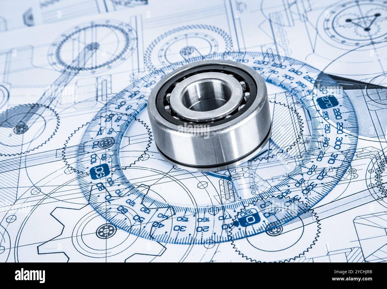 Technical drawings with the bearing Stock Photo - Alamy