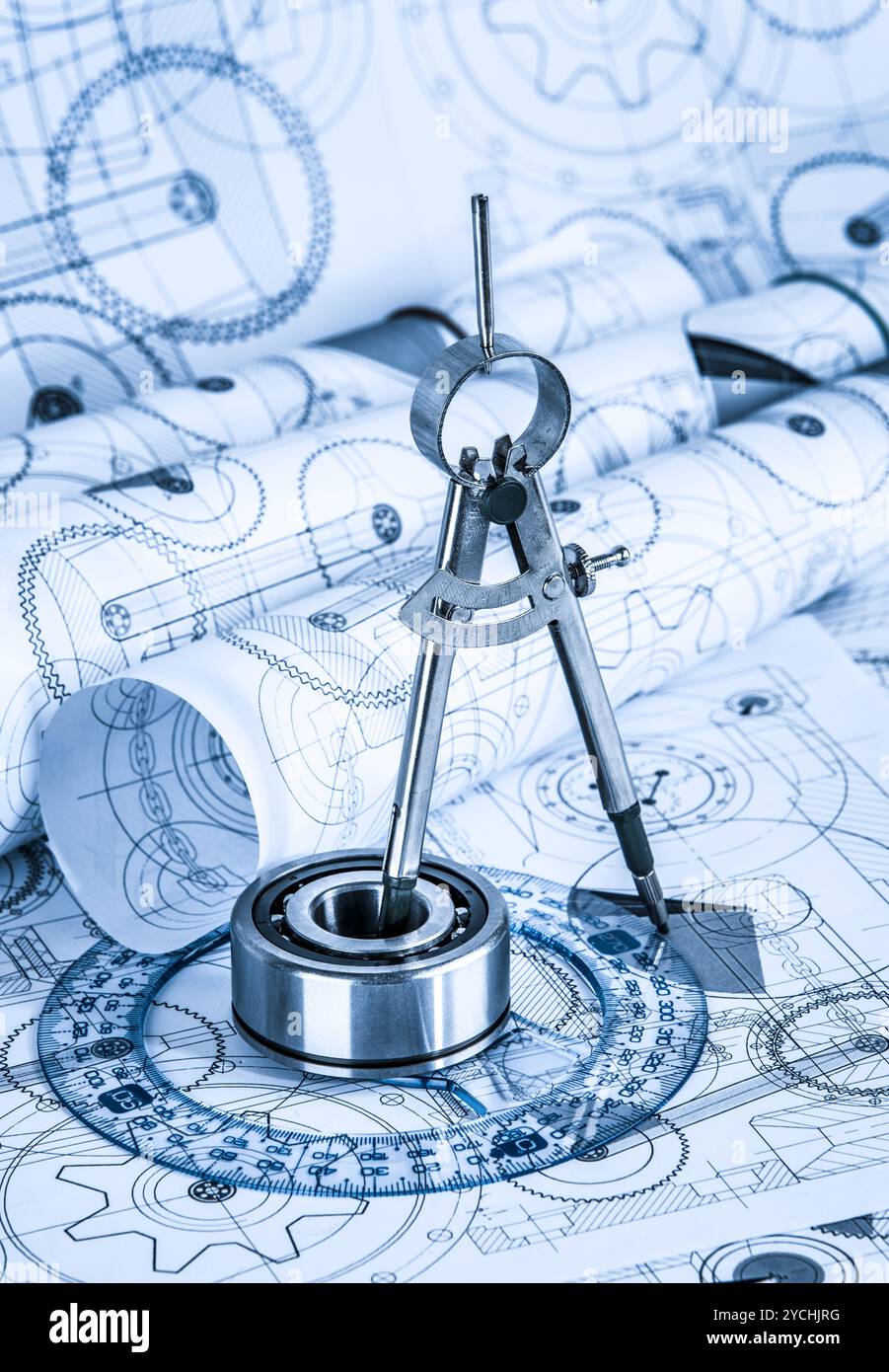 Technical drawings with the bearing Stock Photo - Alamy