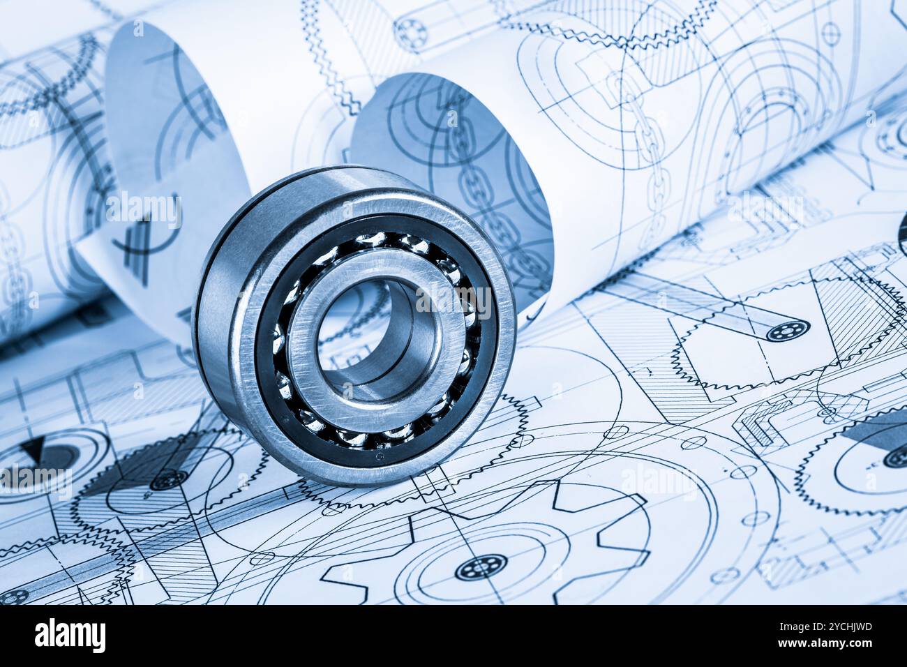 Technical drawings with the bearing Stock Photo - Alamy