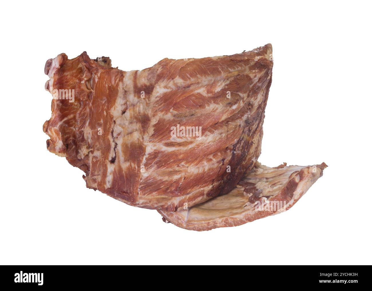 Isolated smoke dried meat ribs on white background Stock Photo - Alamy