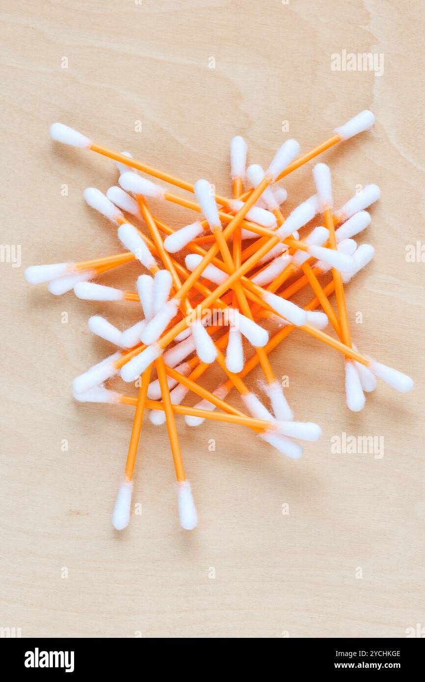 Ear sticks scattered on a table Stock Photo - Alamy