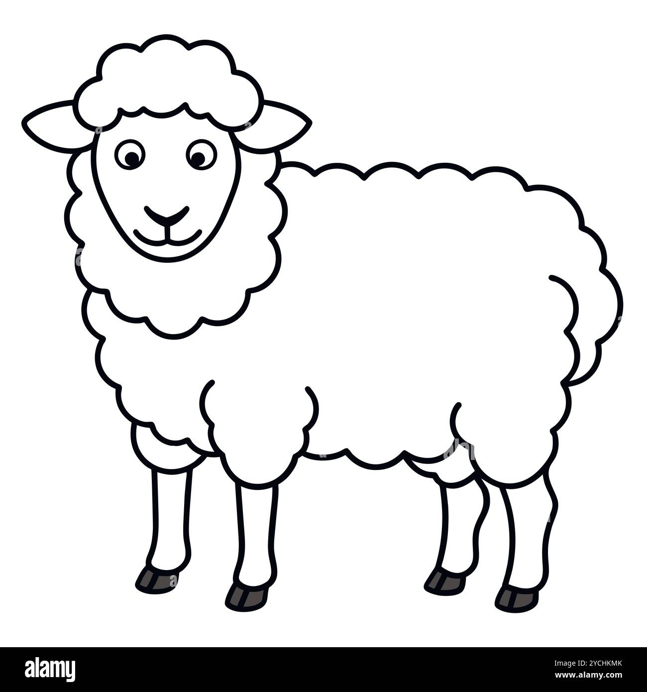 Sheep icon. Female farm animal on green grass. Wool production. Sheep ...