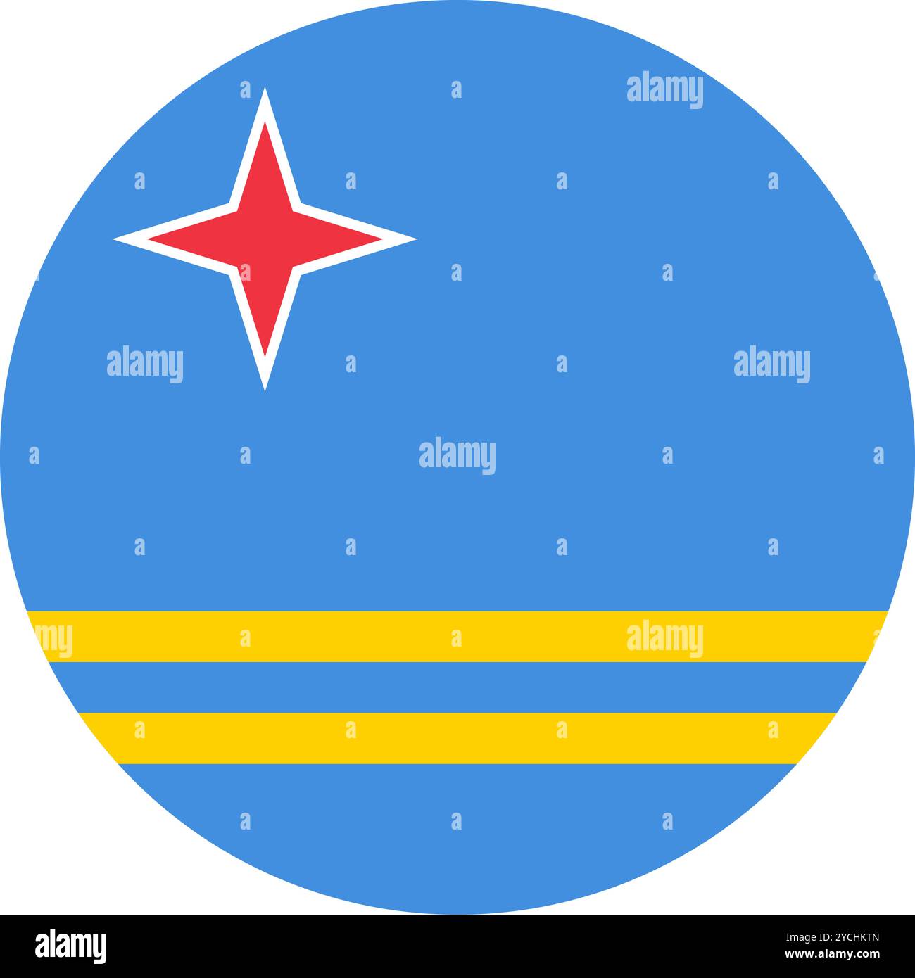 Aruba Circle Flag, Circle Flag of Aruba, Vector Images Stock Vector ...
