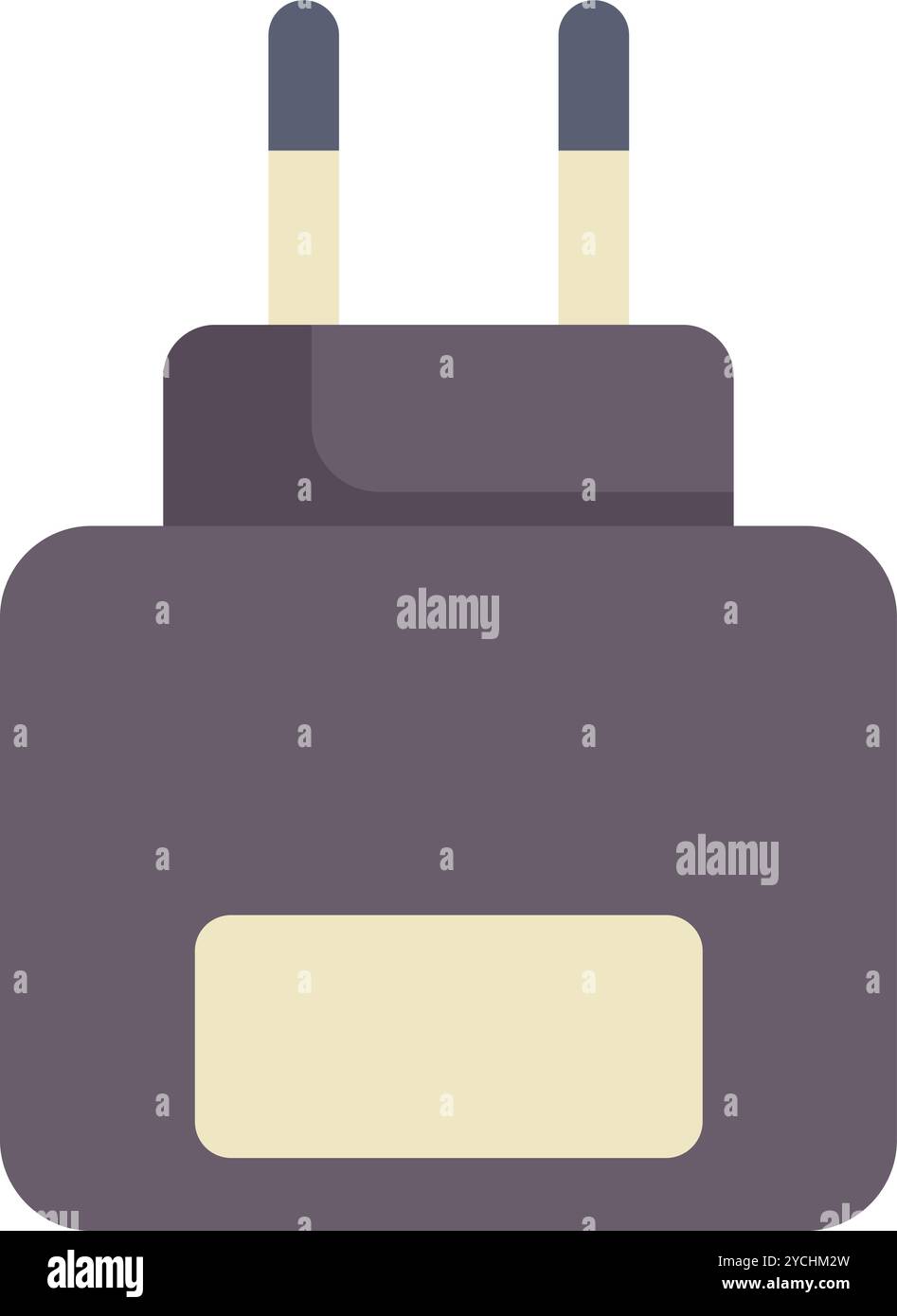 Simple vector illustration of a black electrical plug with prongs being ...