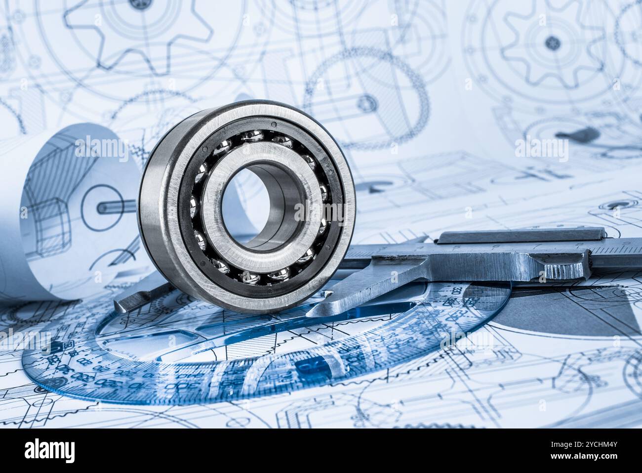 Technical drawings with the bearing Stock Photo - Alamy