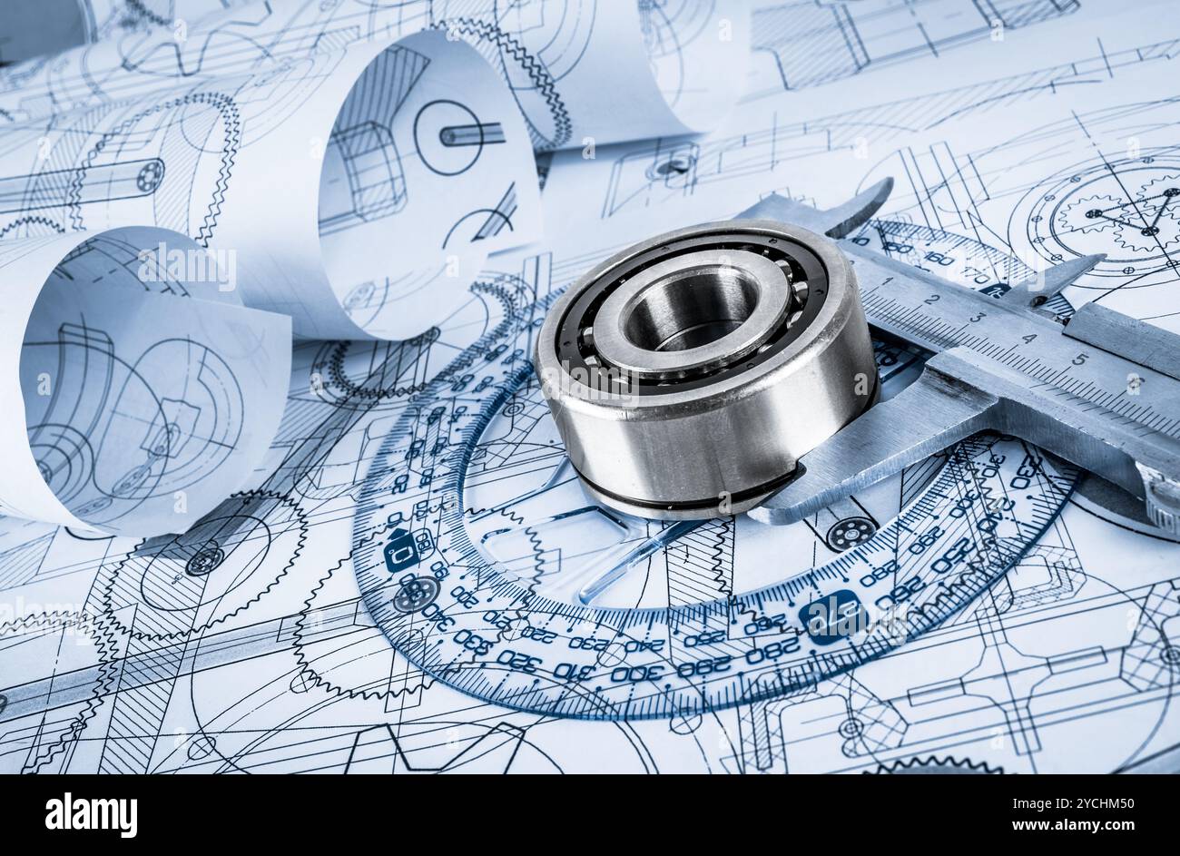 Technical drawings with the bearing Stock Photo - Alamy