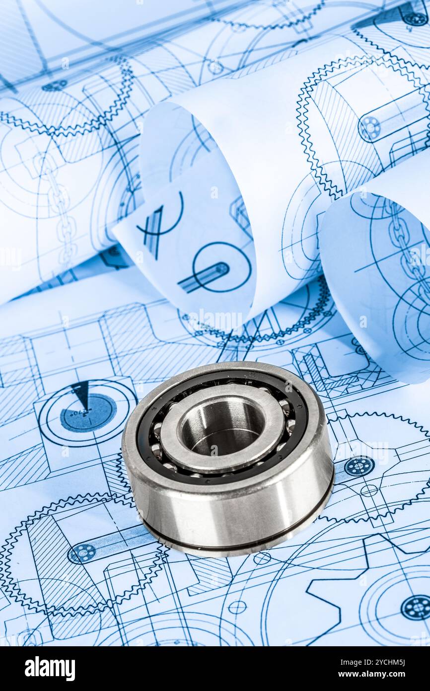 Technical drawings with the bearing Stock Photo - Alamy