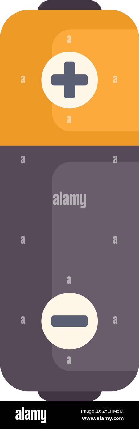 Simple illustration of a battery, providing electrical power with ...