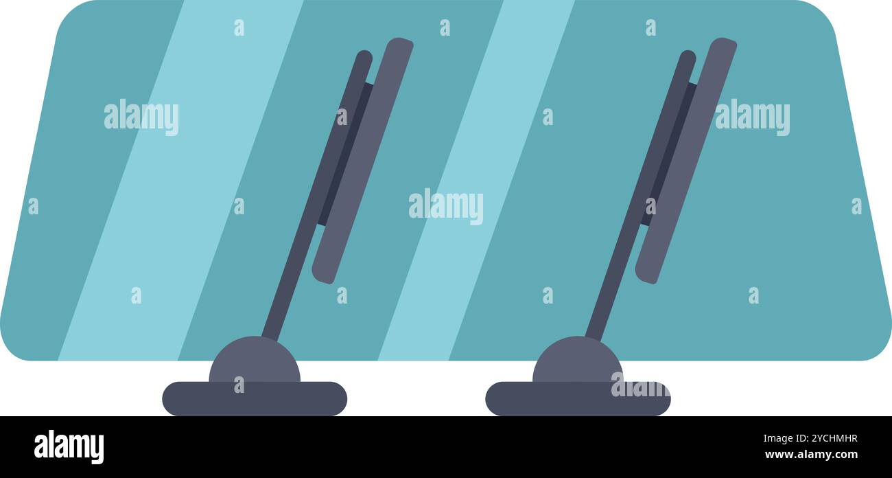 Illustration of windshield wiper blades keeping a clean windscreen, on ...