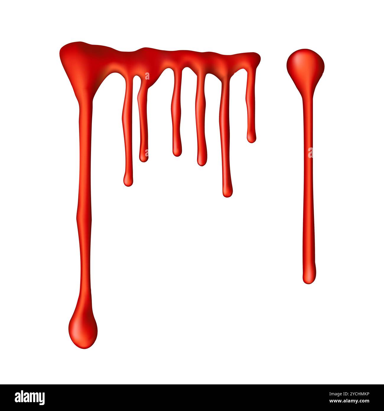 Red blood drops isolated in white background Stock Photo - Alamy