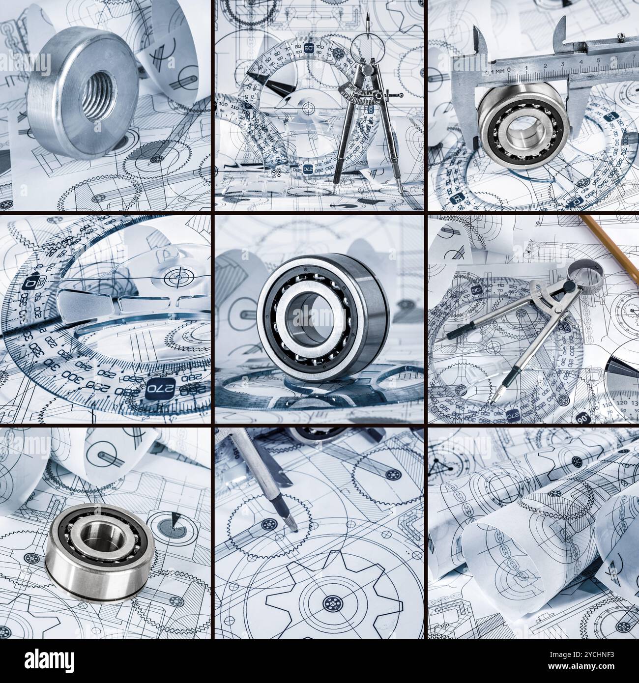 Technical drawings with the bearing Stock Photo - Alamy