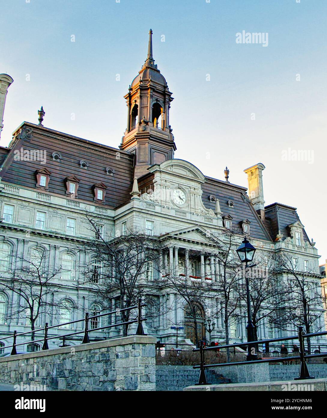 Montreal City Hall Historic Building with Clock Tower Under Clear Sky ...