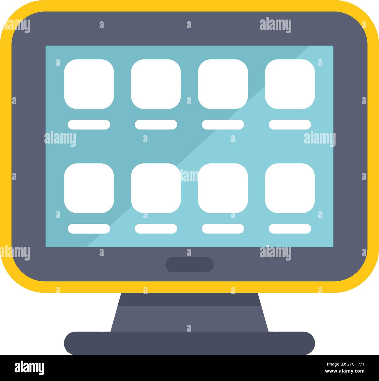 Desktop computer with multiple apps open on the screen, representing a ...