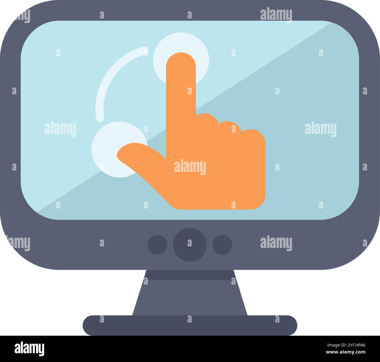 Conceptual illustration of a hand interacting with a touch screen ...