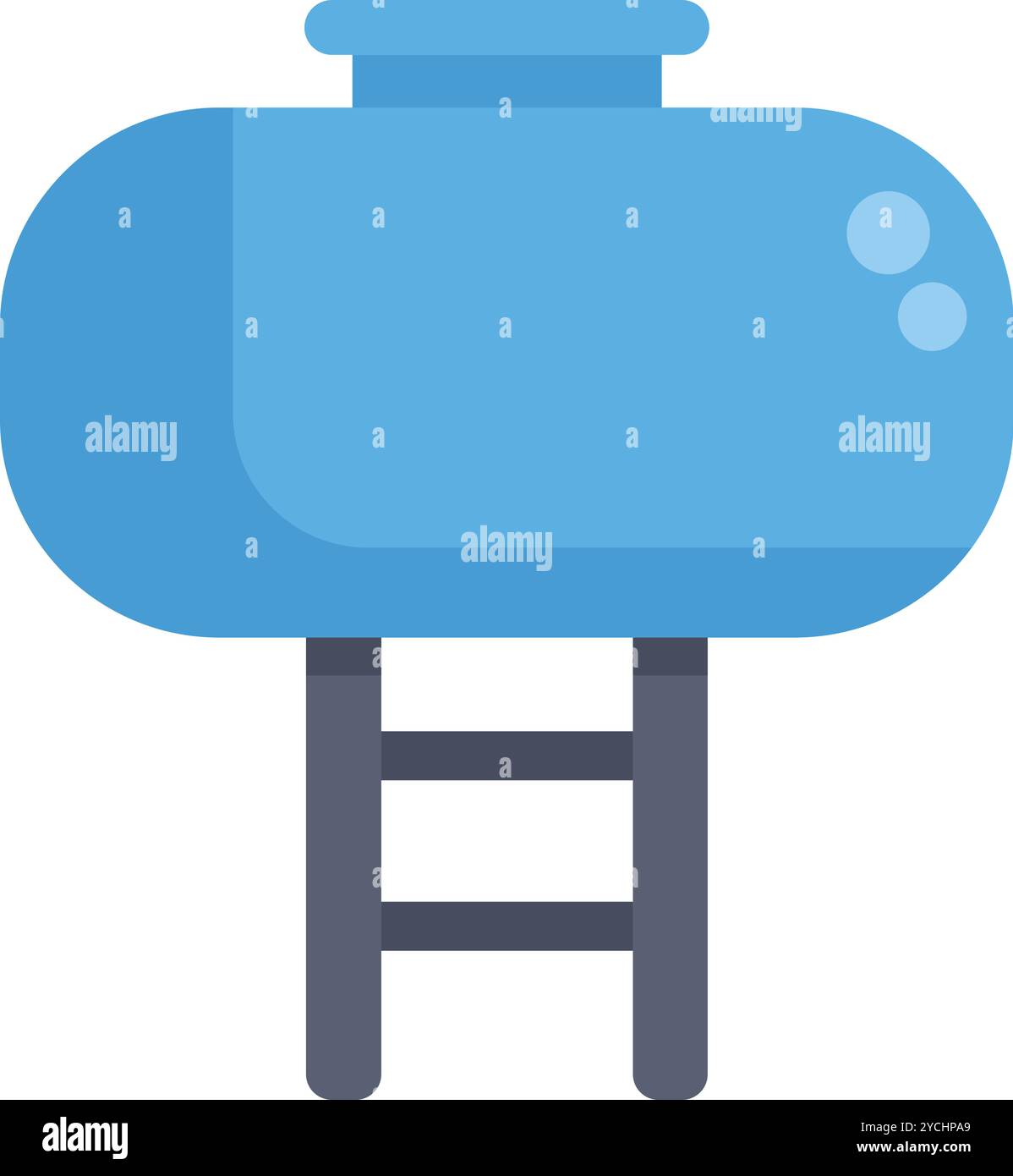 Simple vector illustration of a water tank on a white background Stock ...