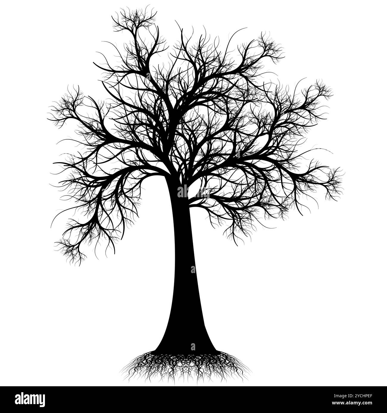Beautiful art tree silhouette isolated on white background Stock Photo ...