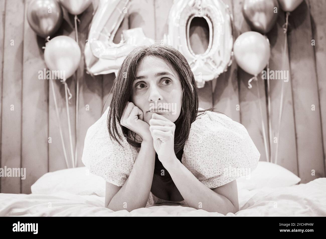 Thoughtful serious anxious mature woman feeling worried about problems ...