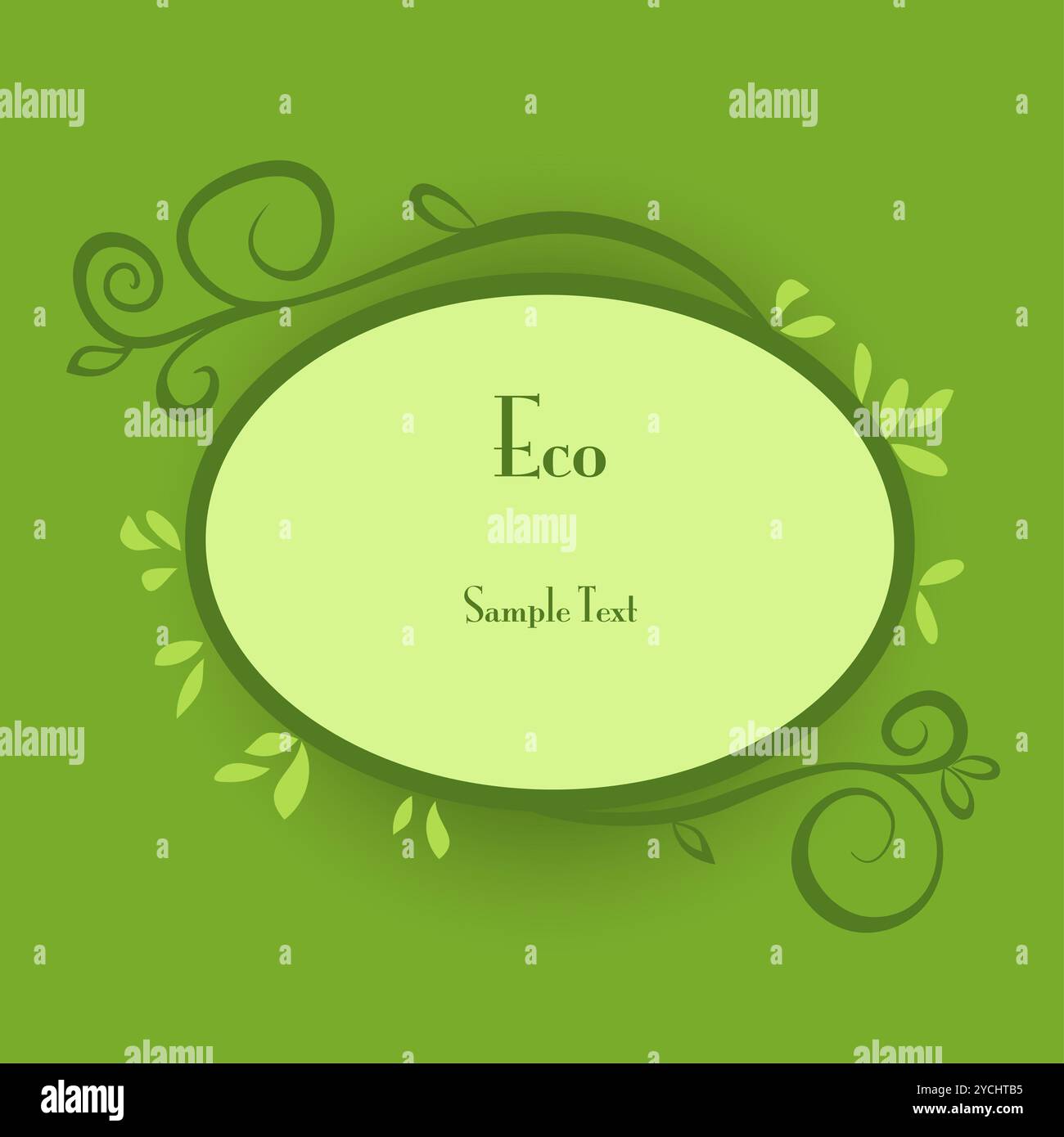 Ecology concept card with leaves and nature frame Stock Photo - Alamy