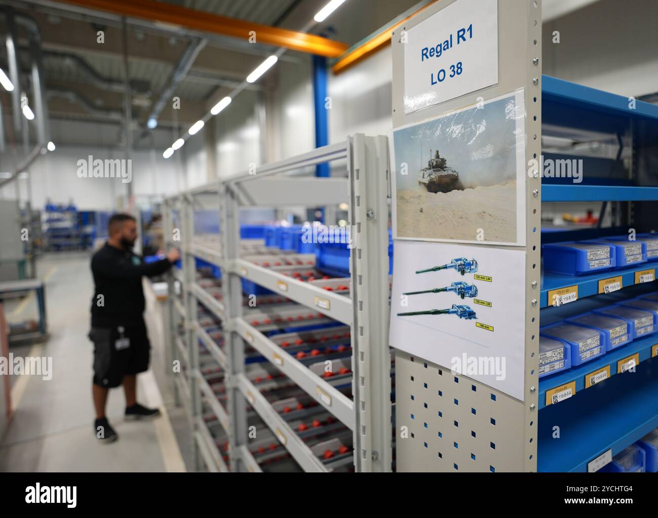 Wedel, Germany. 23rd Oct, 2024. Parts and components for the weapon ...