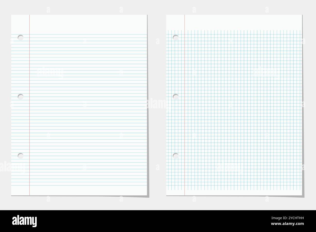 Two lined notebook sheets. Illustration Stock Photo - Alamy