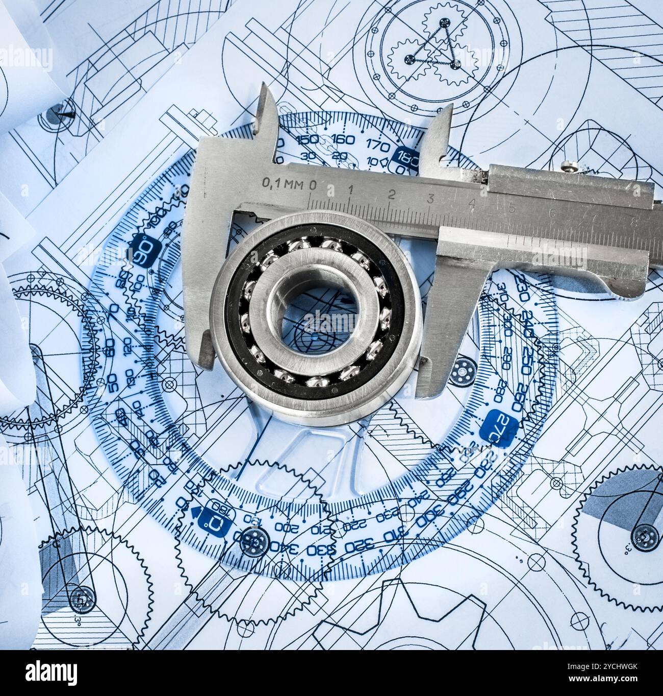 Technical drawings with the bearing Stock Photo - Alamy
