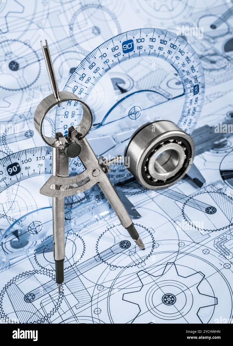 Technical drawings with the bearing Stock Photo - Alamy