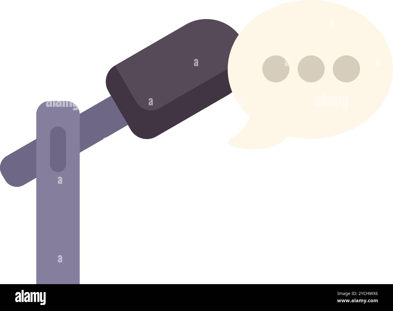 Microphone is broadcasting a speech bubble, representing the concept of ...