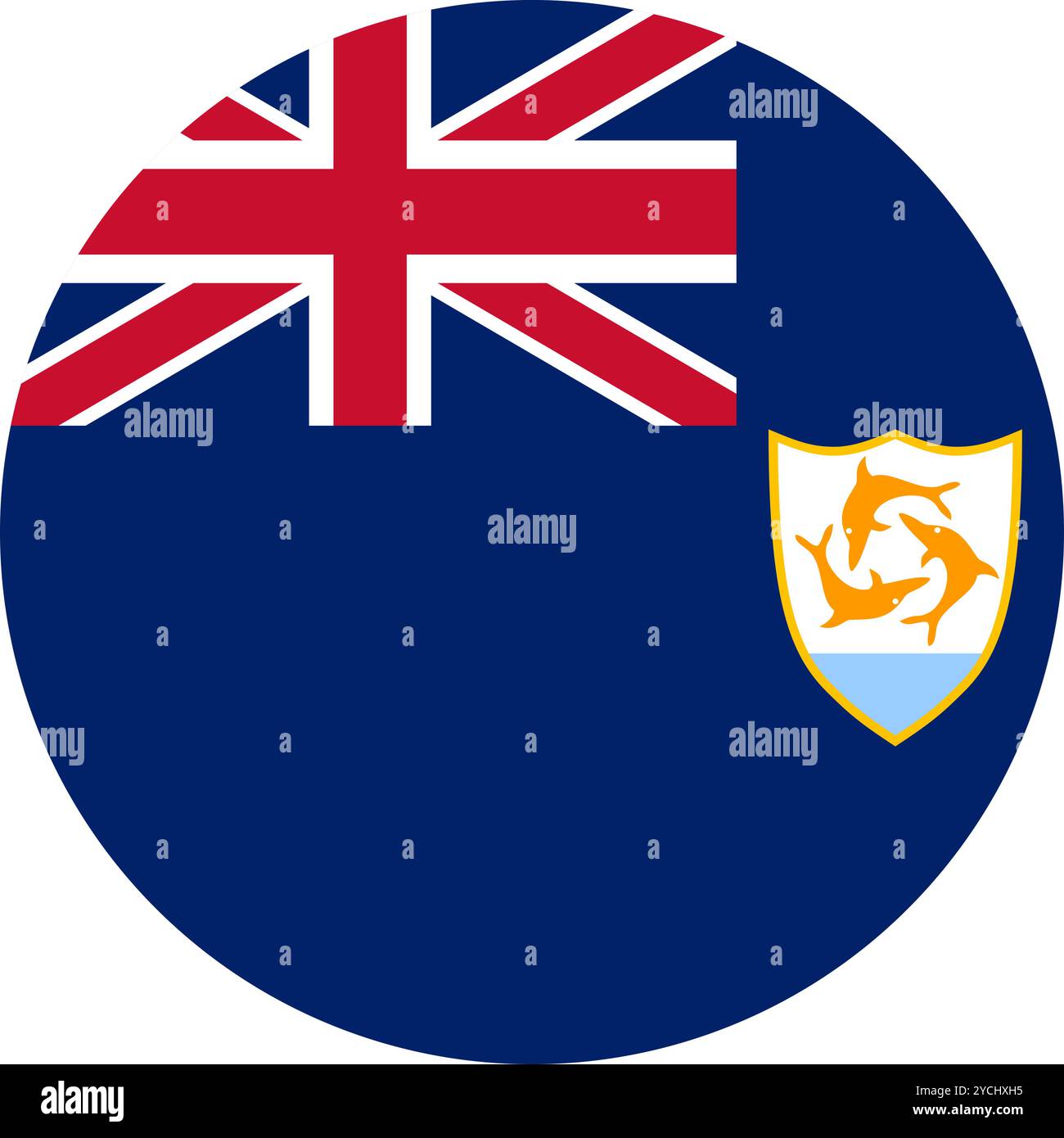Anguilla Circle Flag, Circle Flag of Anguilla, Vector Images Stock ...