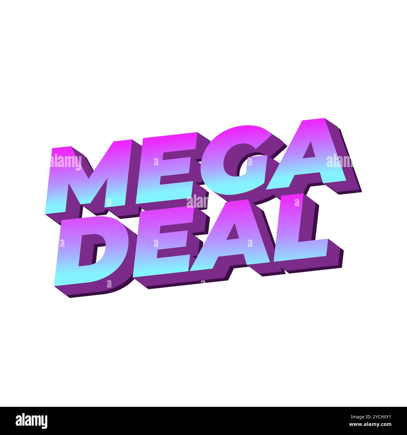 Mega deal. Text effect design in 3D look for promotional ads. Square ...