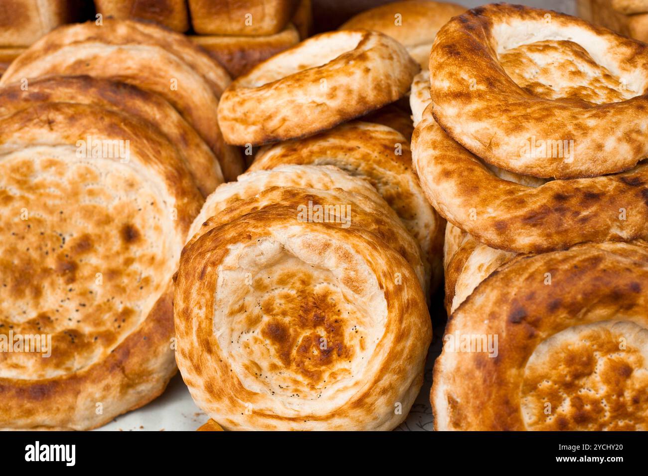 Traditional asian bread for sale at bakery in market place Stock Photo ...