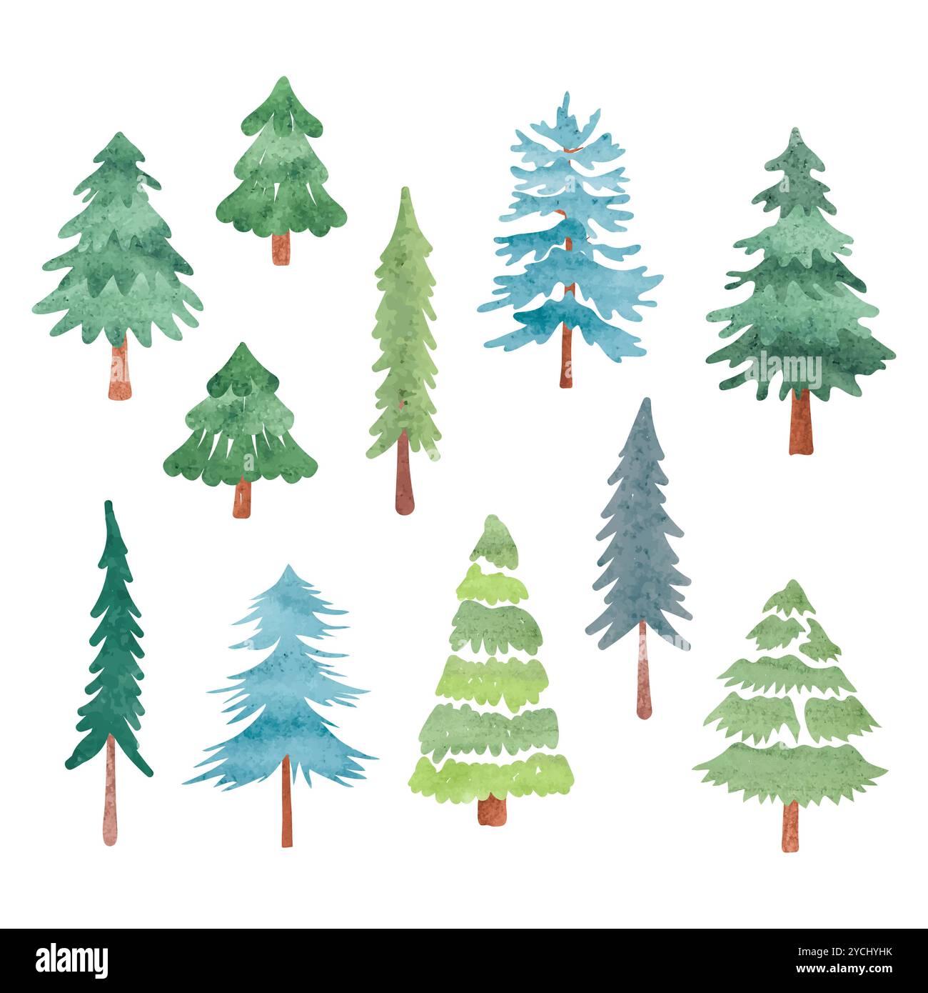 Cute fir tree watercolor Stock Vector Images - Alamy