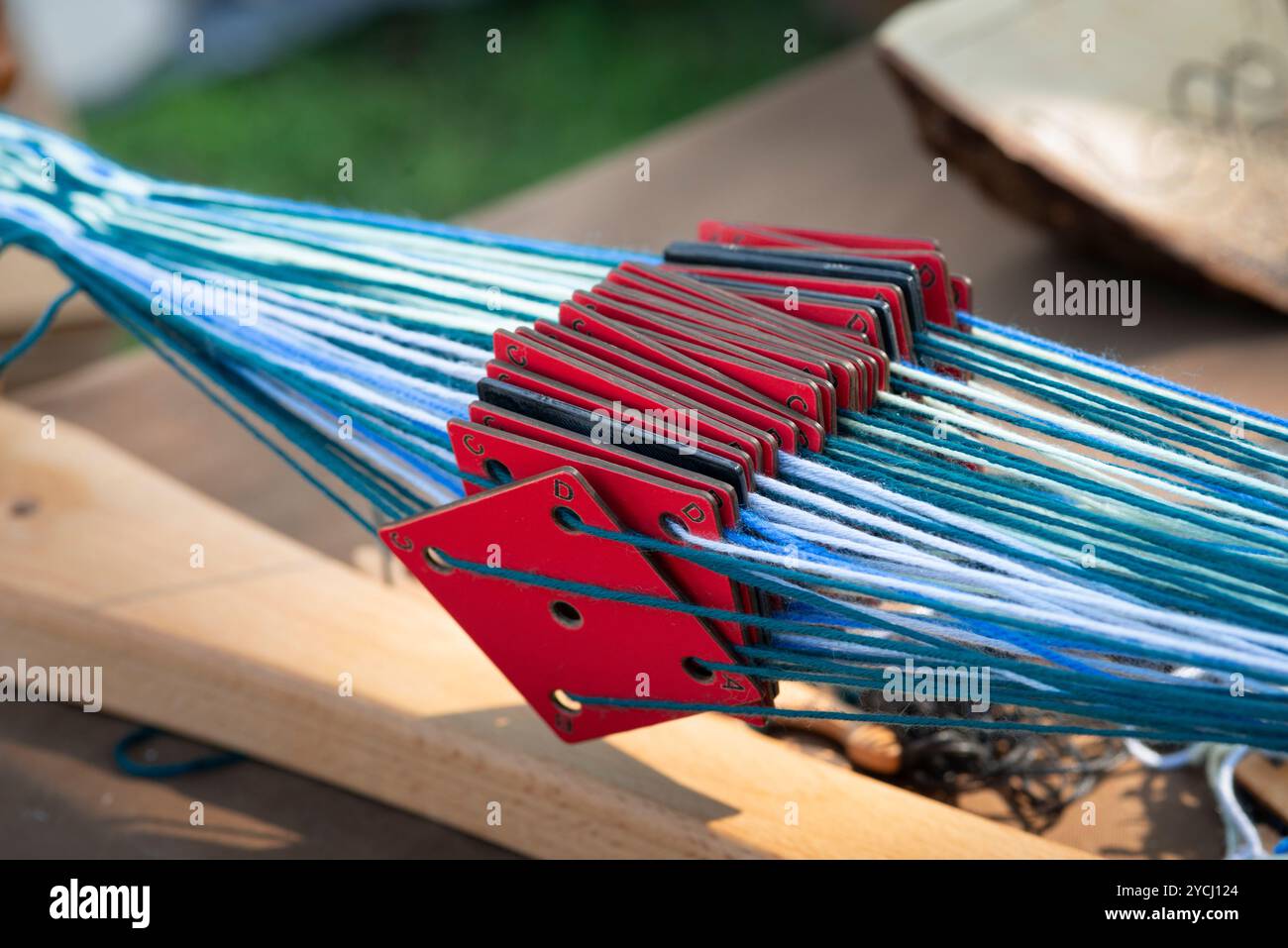 Italy, Lombardy, Historical Reenactment Celtic, Tablet Weaving Stock ...