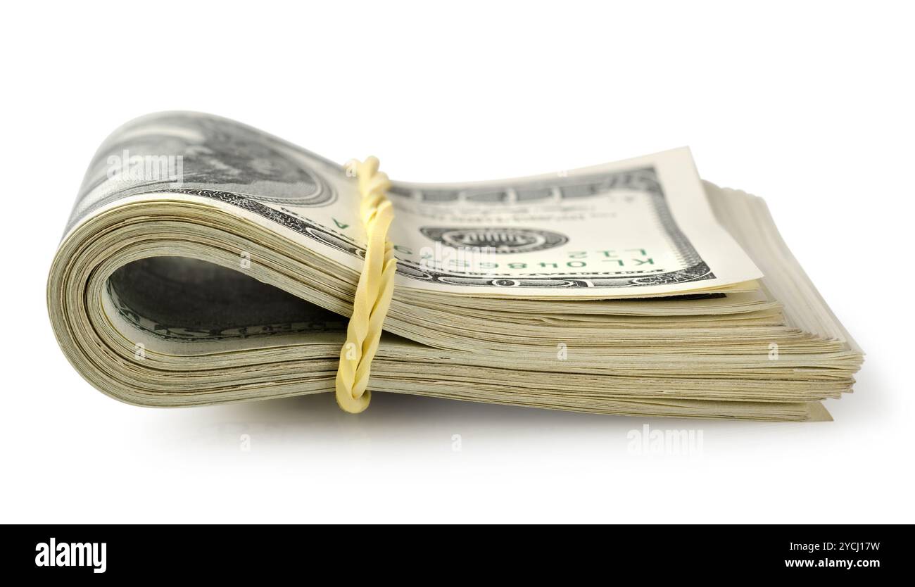 Bundle of money isolated Stock Photo - Alamy