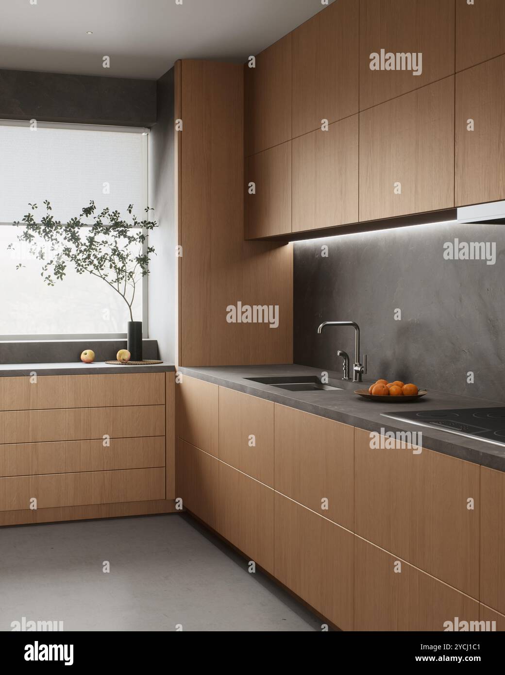 Modern wood kitchen designs include sleek countertops that enhance ...