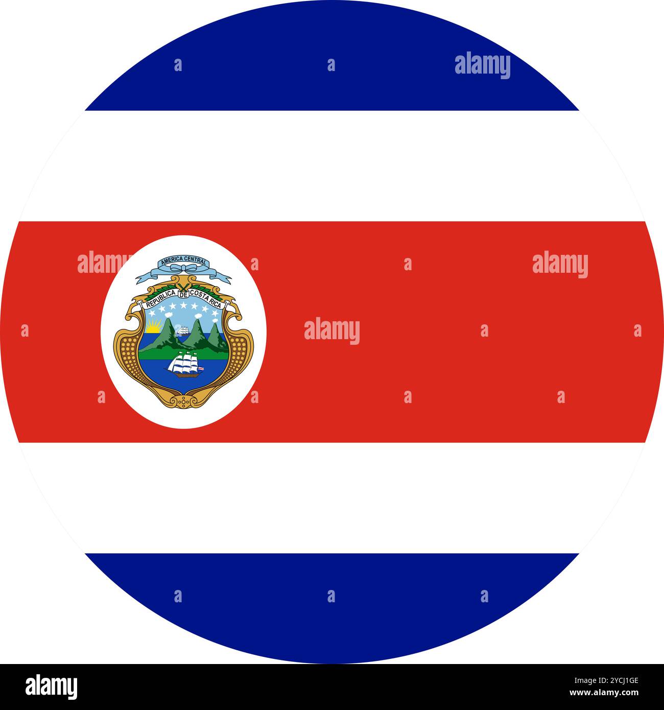 Costa Rica Circle Flag, Circle Flag of Costa Rica, Vector Images Stock ...