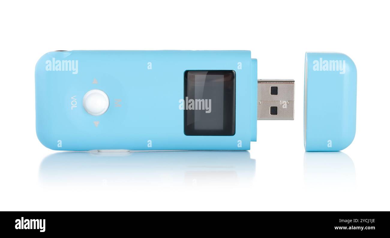 Blue MP3 player isolated Stock Photo - Alamy